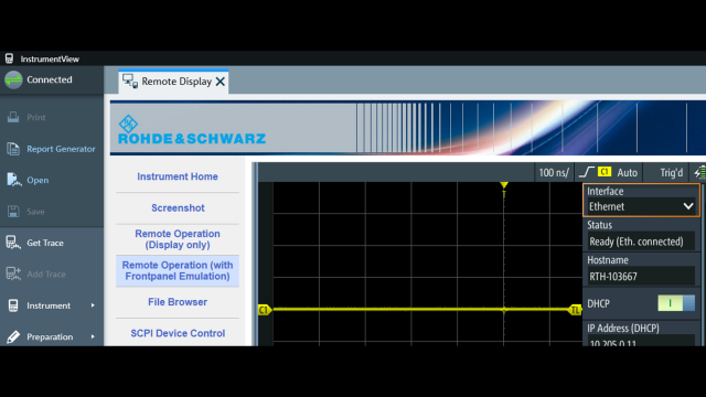 RTB/RTM/RTA/RTH——Instrument View 软件的远程显示功能 - Rohde & Schwarz China